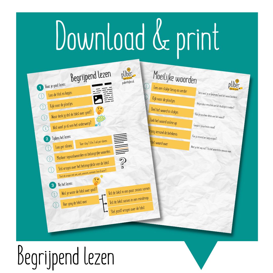 Slim stappenplan - Begrijpend lezen - pUber bijles & coach